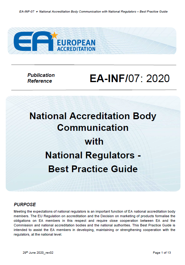 National Accreditation Body Communication with National Regulators ...
