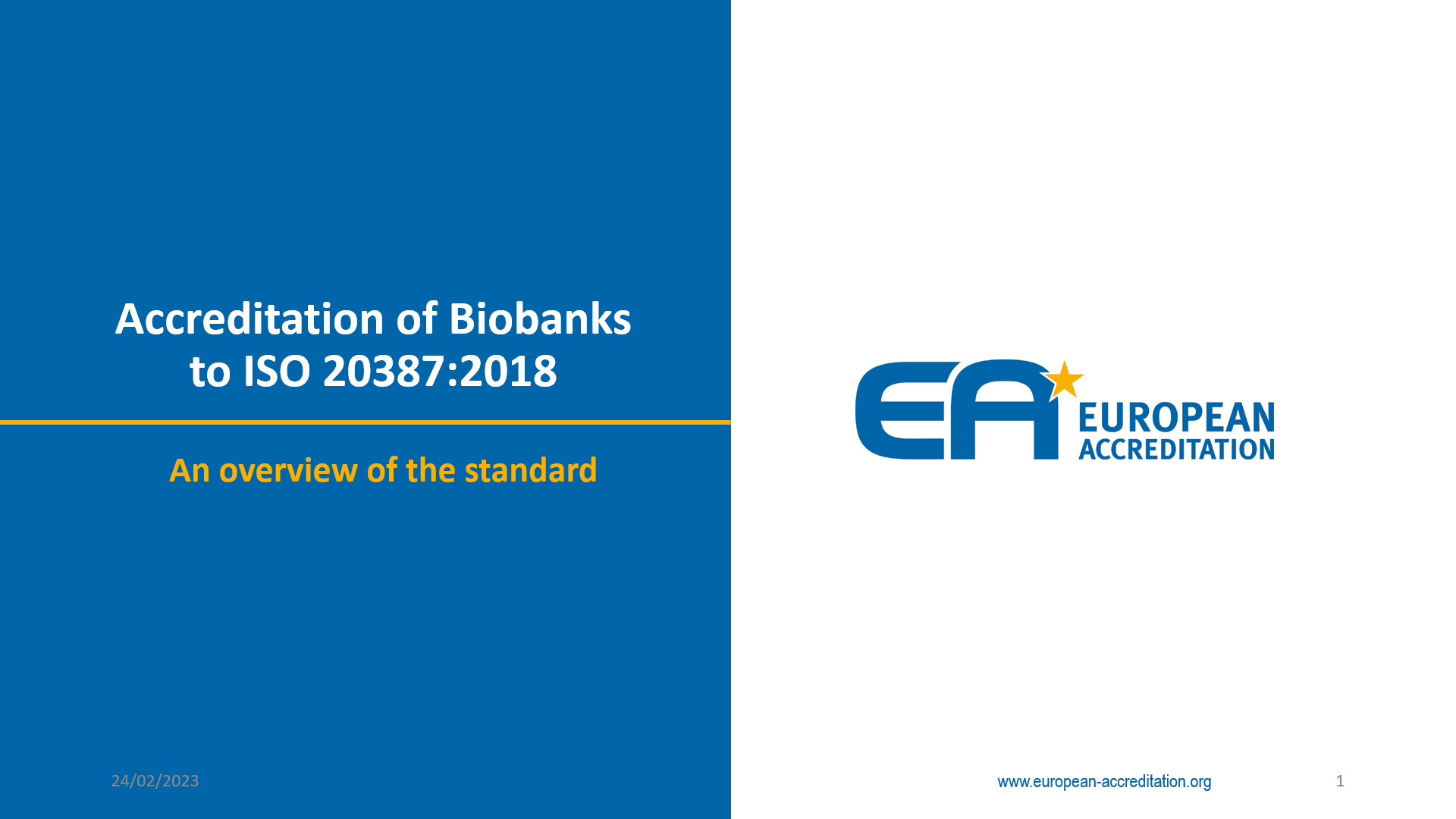 Overview of the standard - European Accreditation